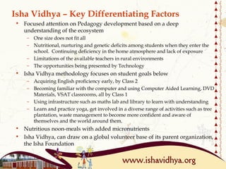 Isha vidhya educating rural india | PPT