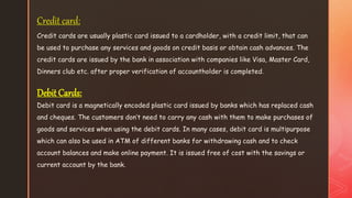ppt on credit card and debit card | PPTX