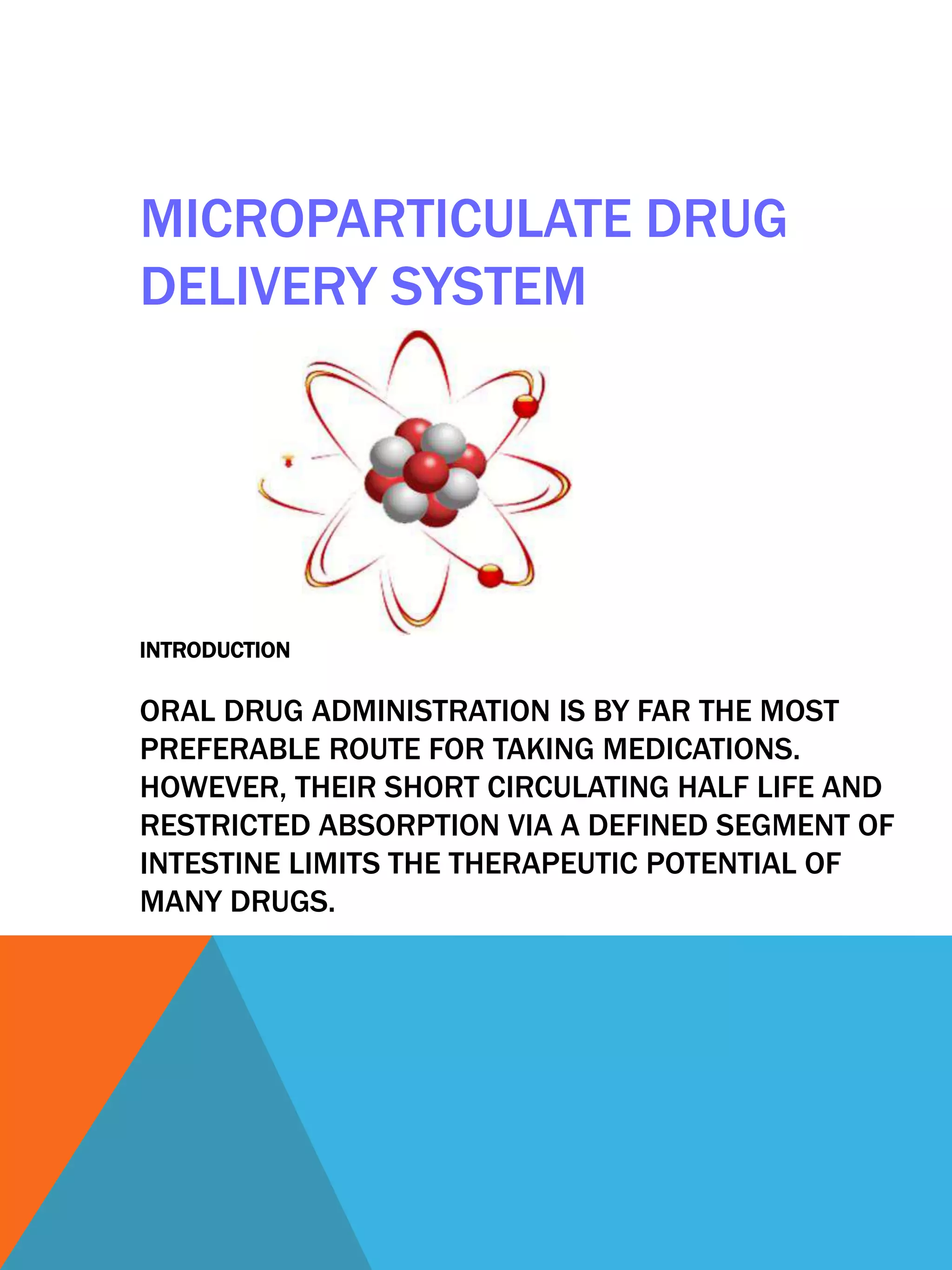 microparticulate drug delivery system ppt | PPTX
