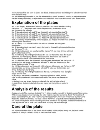 Ishihara.14.plate.instructions | PDF
