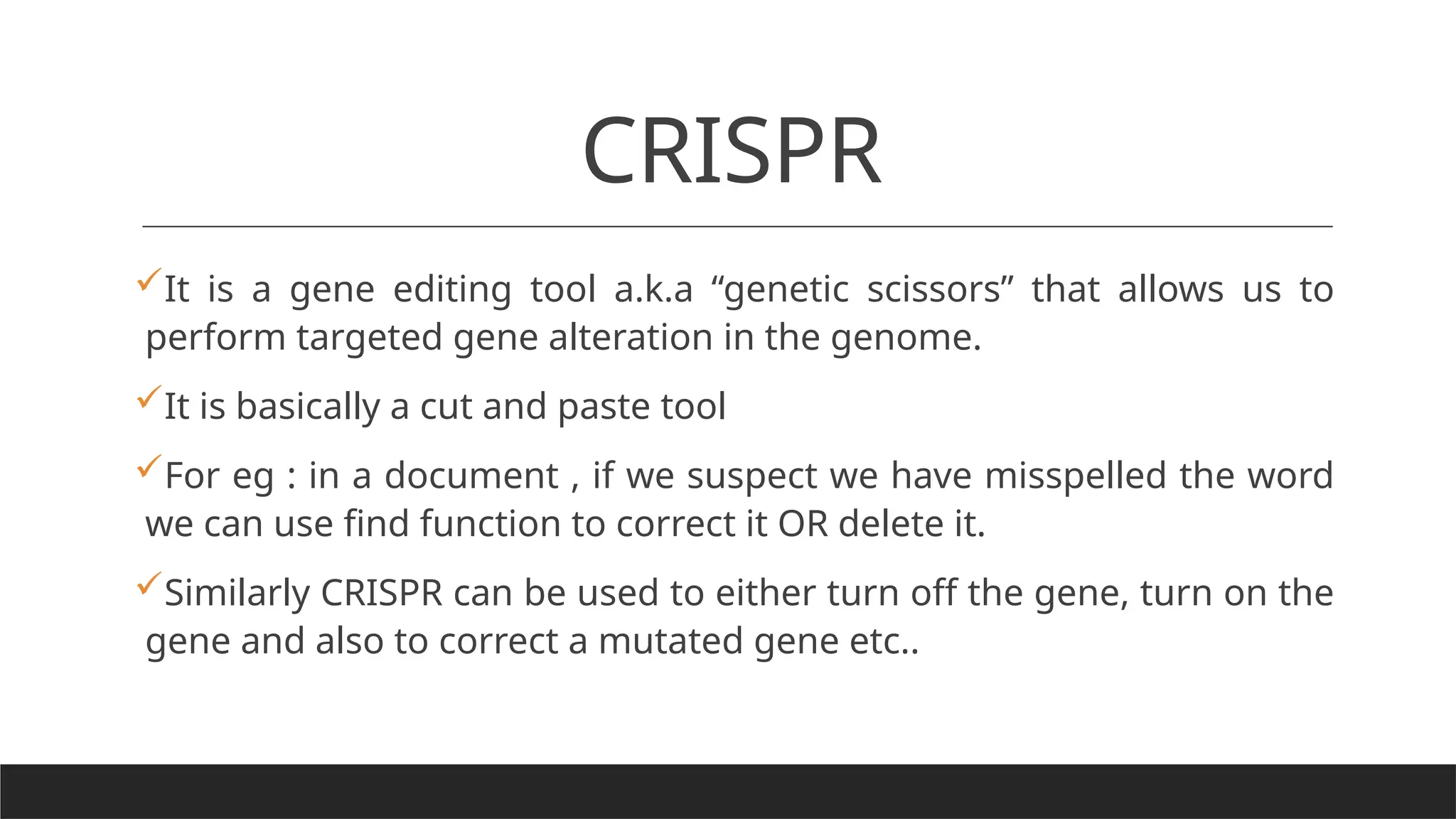 CRISPR - DEFINE, GOALS AND APPLICATIONS | PPTX