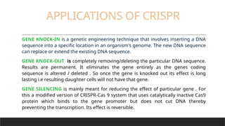 CRISPR - DEFINE, GOALS AND APPLICATIONS | PPTX