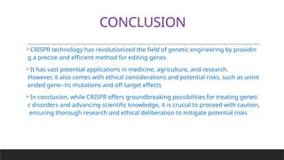 CRISPR - DEFINE, GOALS AND APPLICATIONS | PPTX