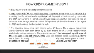 CRISPR - DEFINE, GOALS AND APPLICATIONS | PPTX