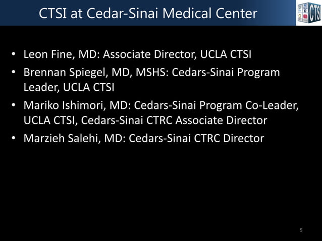 Introduction to UCLA CTSI and K Workshop | PPT