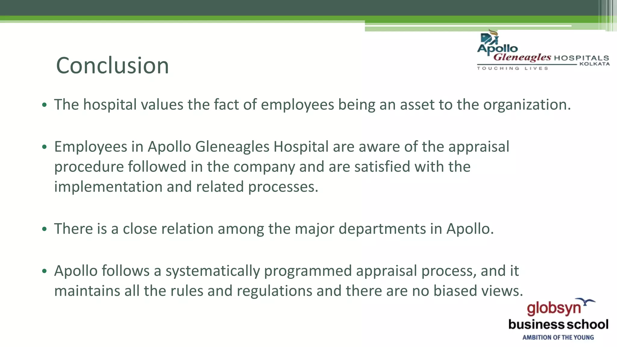 Performance Appraisal of Apollo Gleneagles Hospital | PPTX