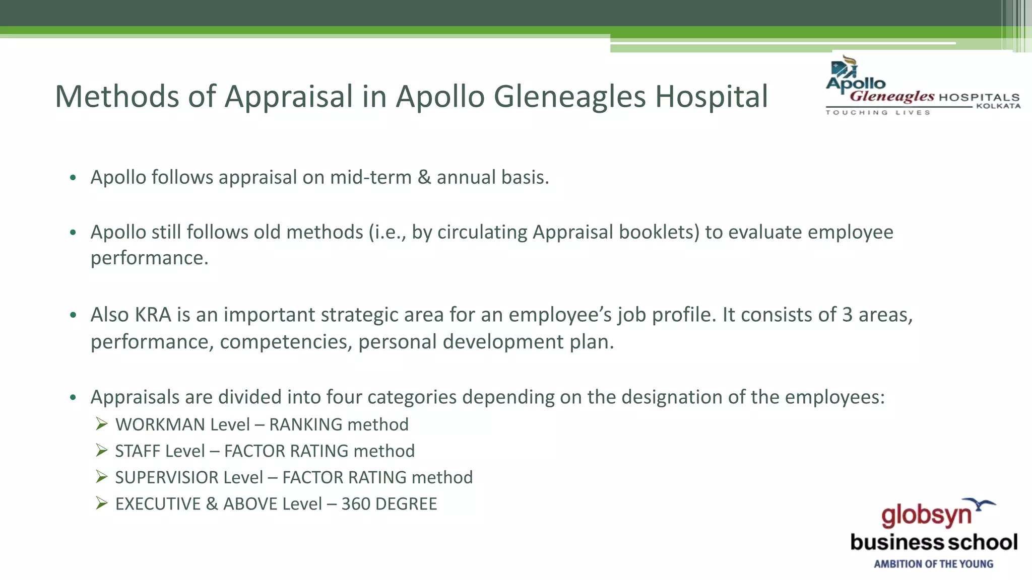 Performance Appraisal of Apollo Gleneagles Hospital | PPTX