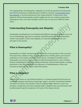 Is Homeopathy Better than Allopathy? Get Expert Answers | PDF