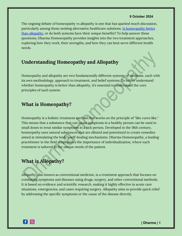Is Homeopathy Better than Allopathy? Get Expert Answers | PDF | Free ...