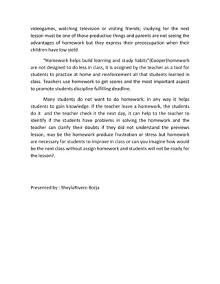 Is homewok harmful or helpful | DOCX