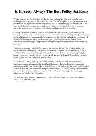 Is Honesty Always The Best Policy Sat Essay.pdf