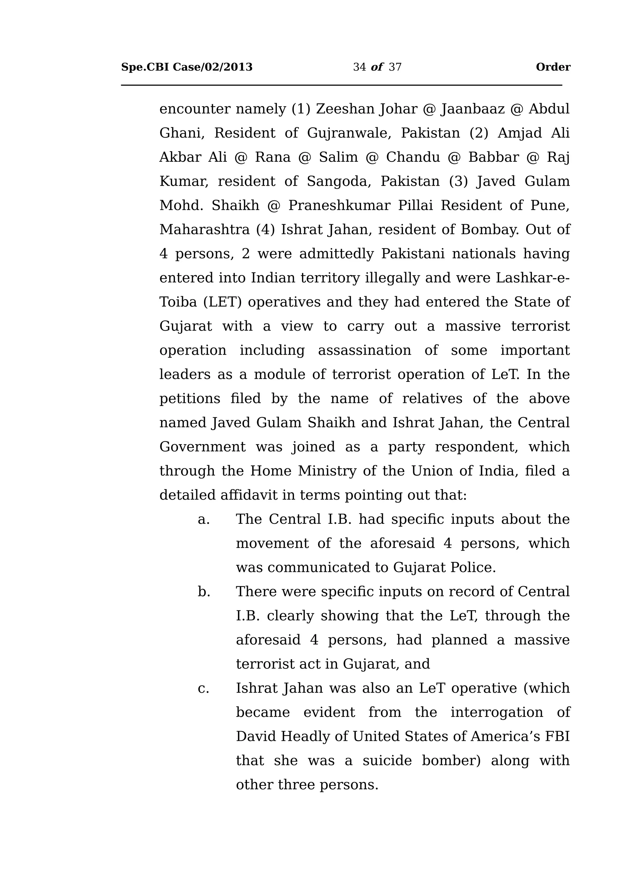 Ishrat jahan order (encounter) | PDF