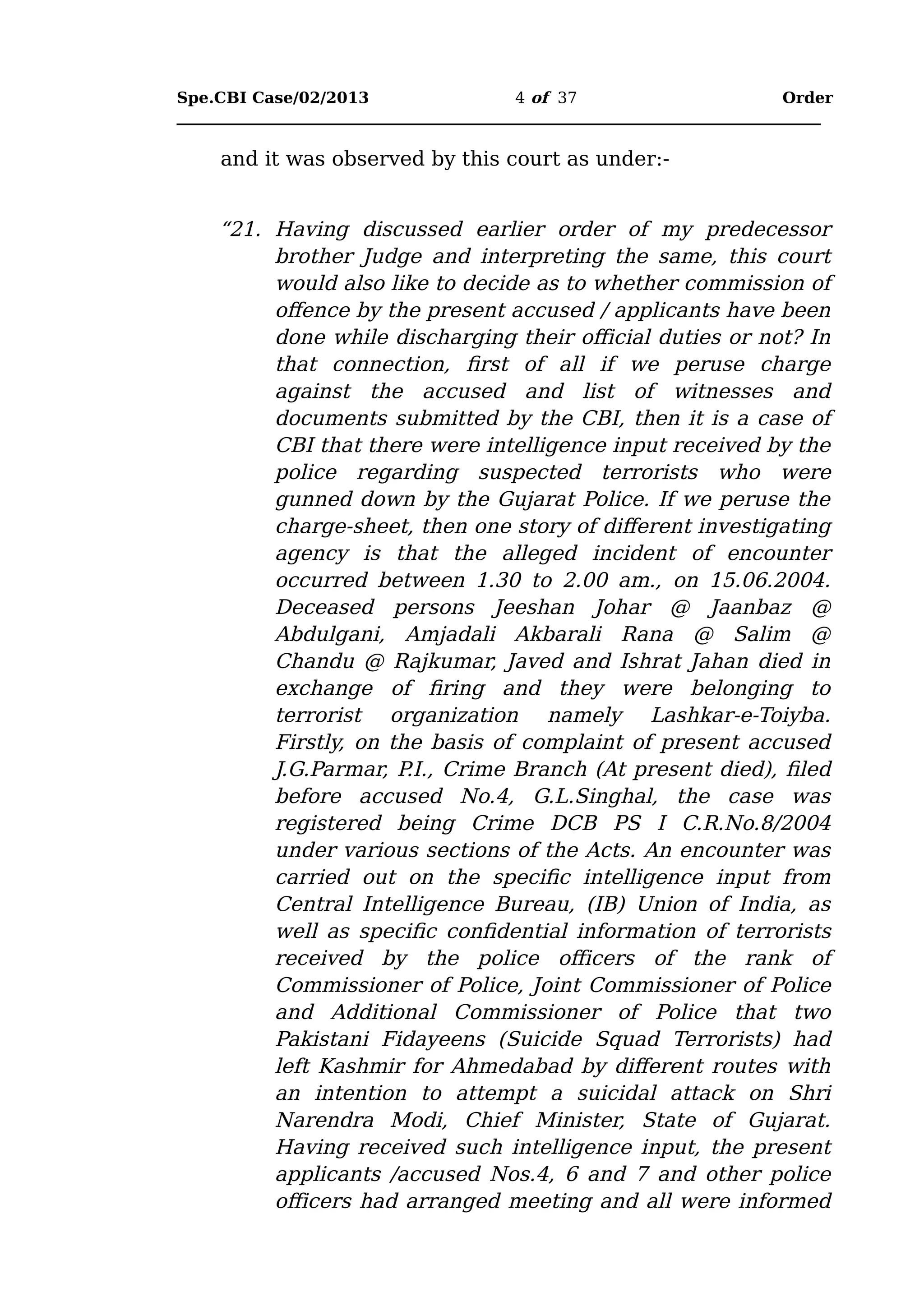 Ishrat jahan order (encounter) | PDF