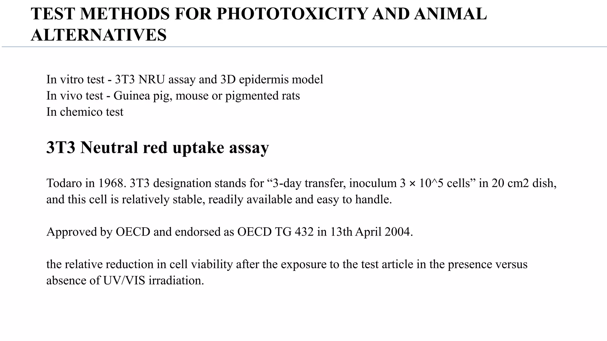 Phototoxicity / Phototoxicity testing | PPT