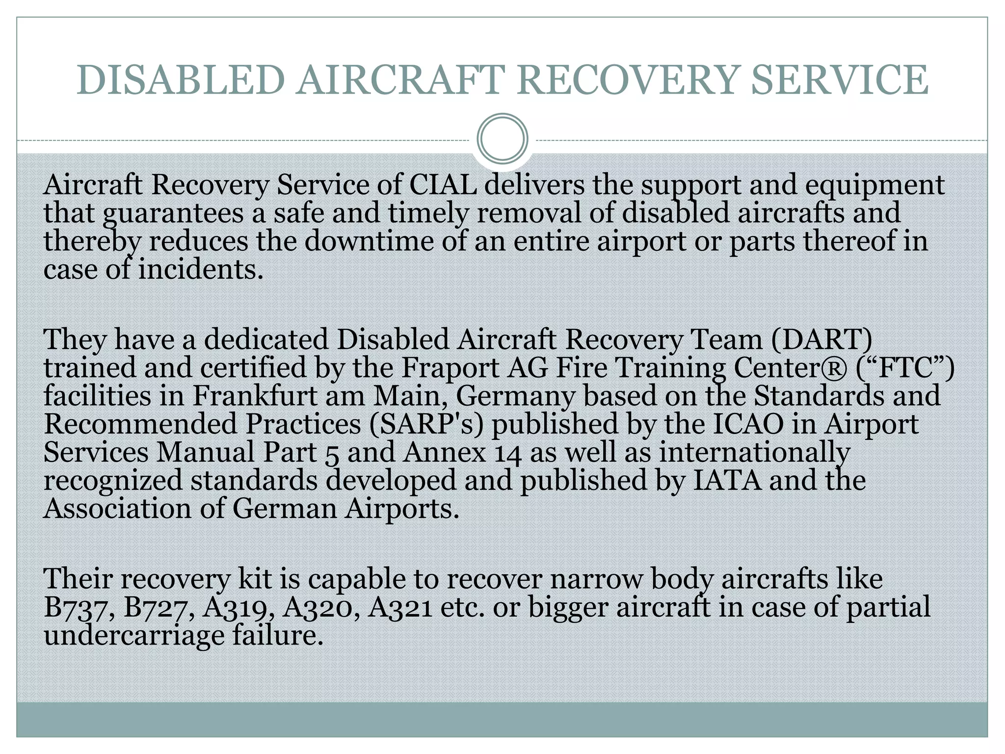 Aircraft rescue and Fire Fighting training report at CIAL | PPTX