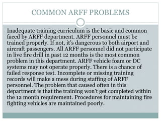 Aircraft rescue and Fire Fighting training report at CIAL | PPTX