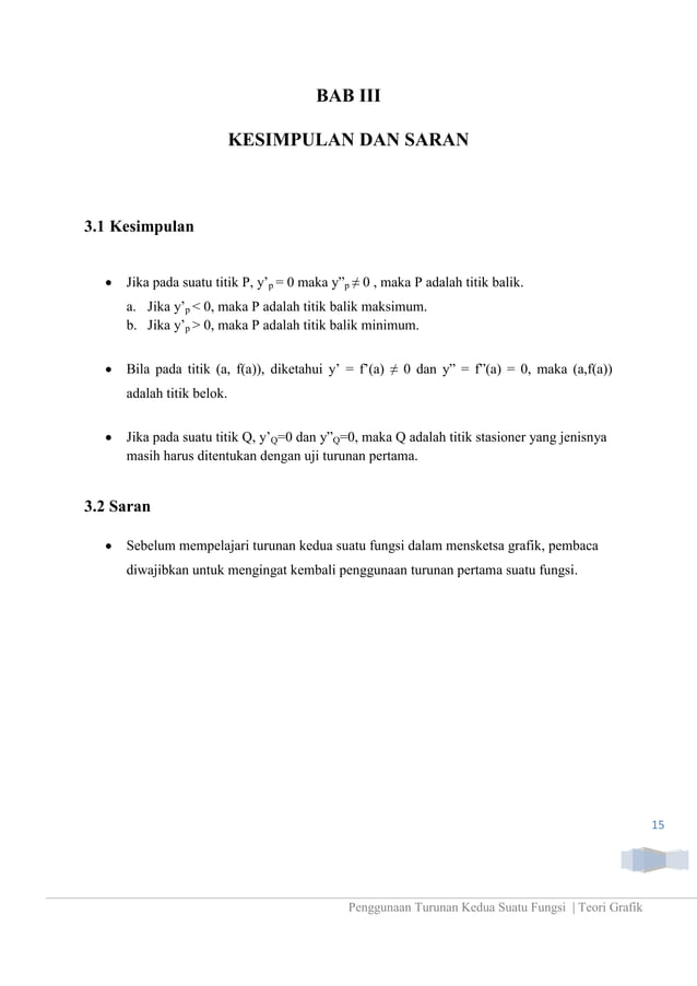 Turunan kedua suatu fungsi | DOCX