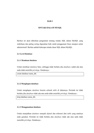 Database dan MySQL | DOCX