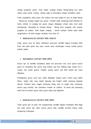 Maintenance and Repair "Genset and Transformers" | DOCX