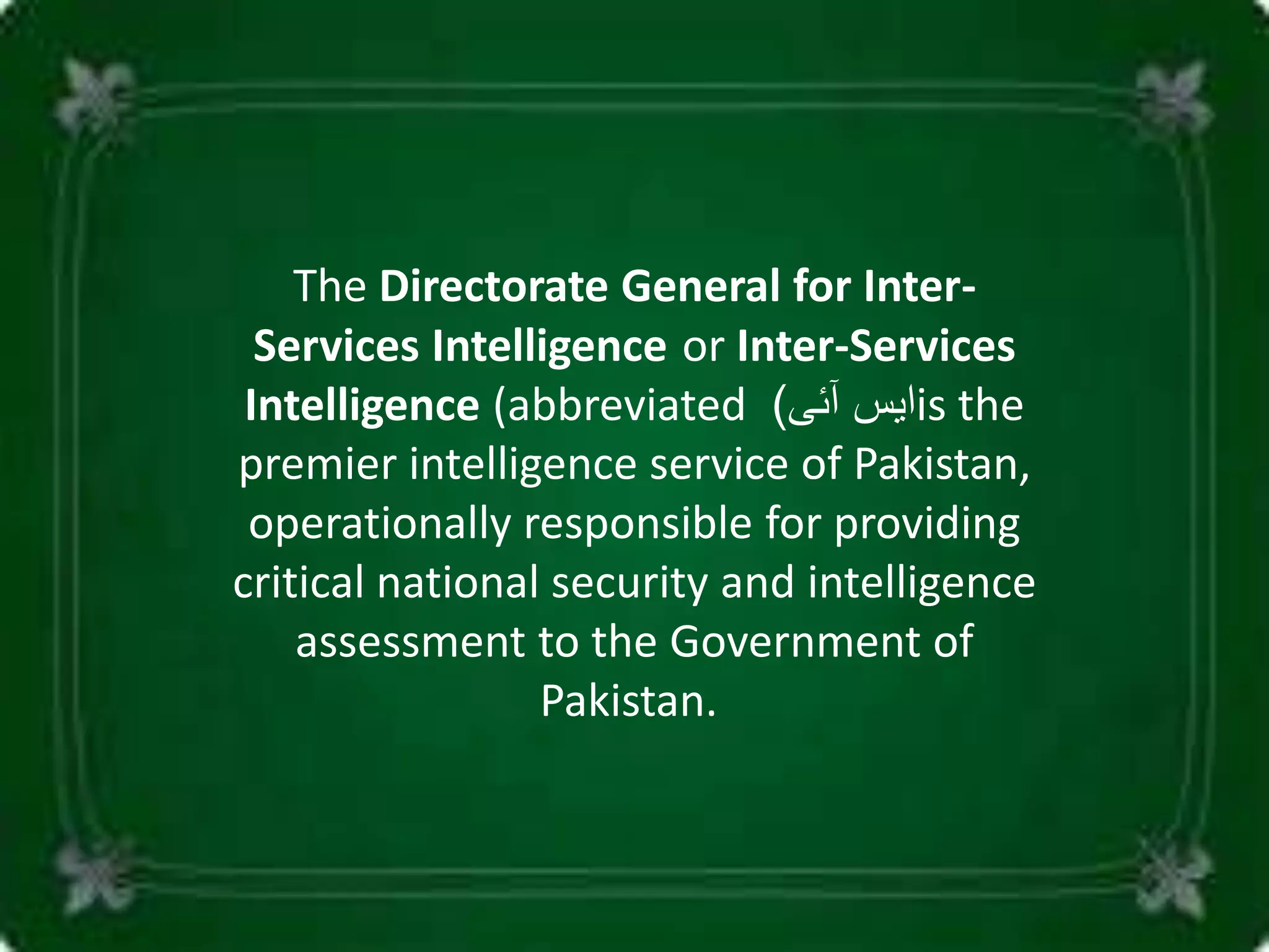 Inter Services Intelligence | PPTX