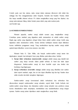 Energi untuk kehidupan | DOCX