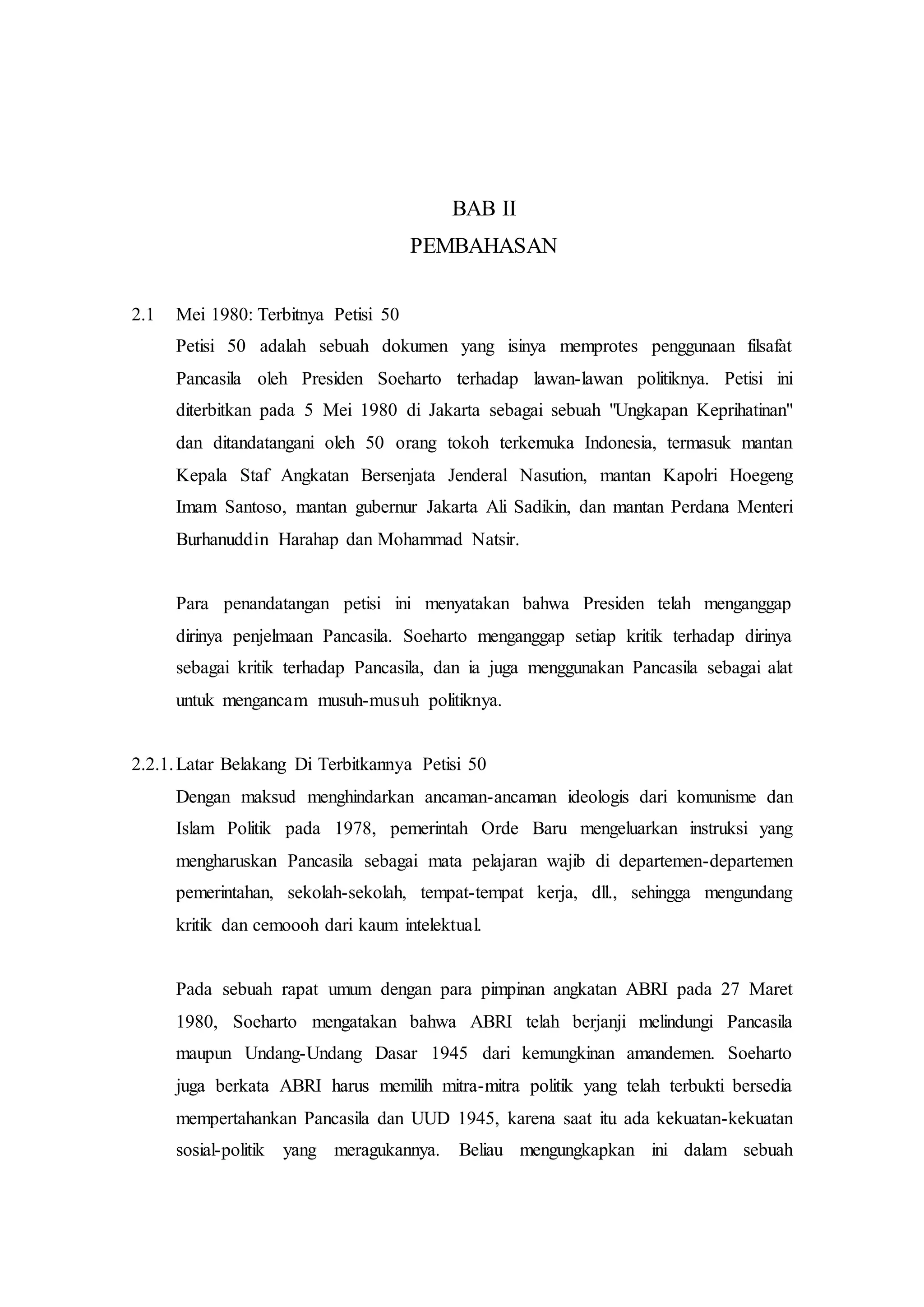 Peristiwa Bersejarah Di Indonesia Tahun 1980-an (Makalah) | DOCX