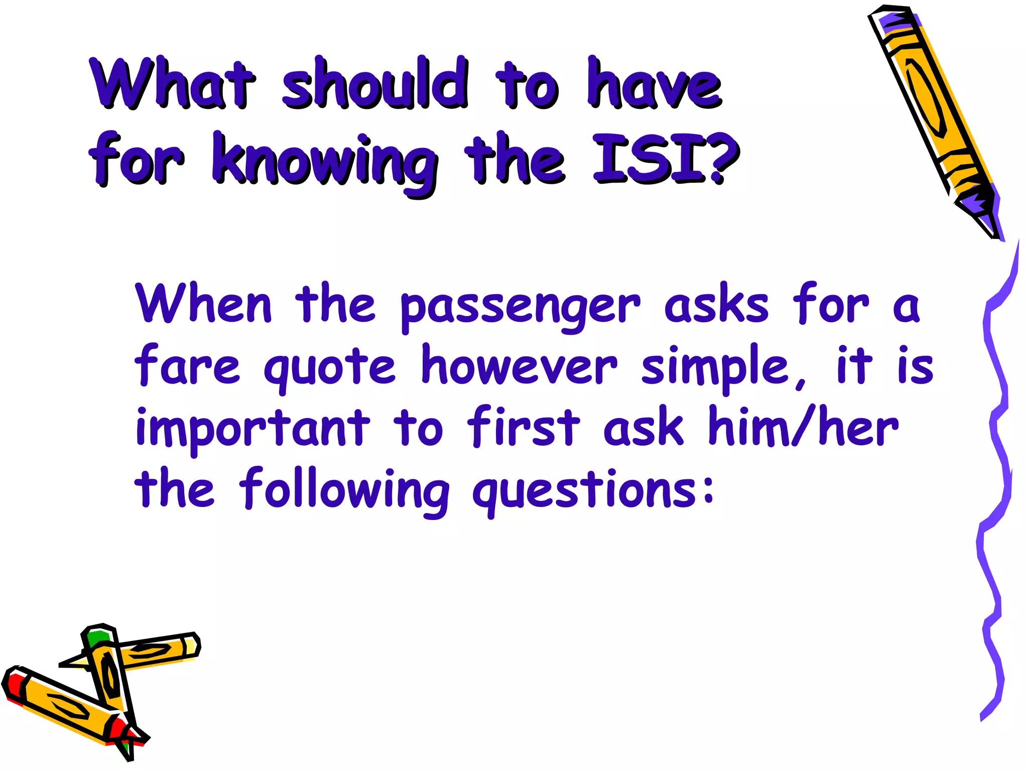 ISI: IATA International Sale Indicator | PPT