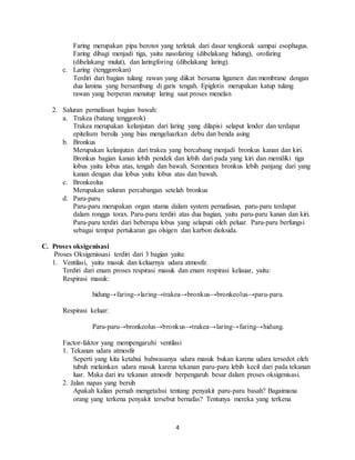 oksigenasi - sistem pernapasan pada manusia | DOCX