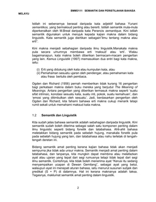 Isi pelajaran-semantik-dan-peristilhan-bahasa-melayu-psgr-bmm3111-1 | DOC