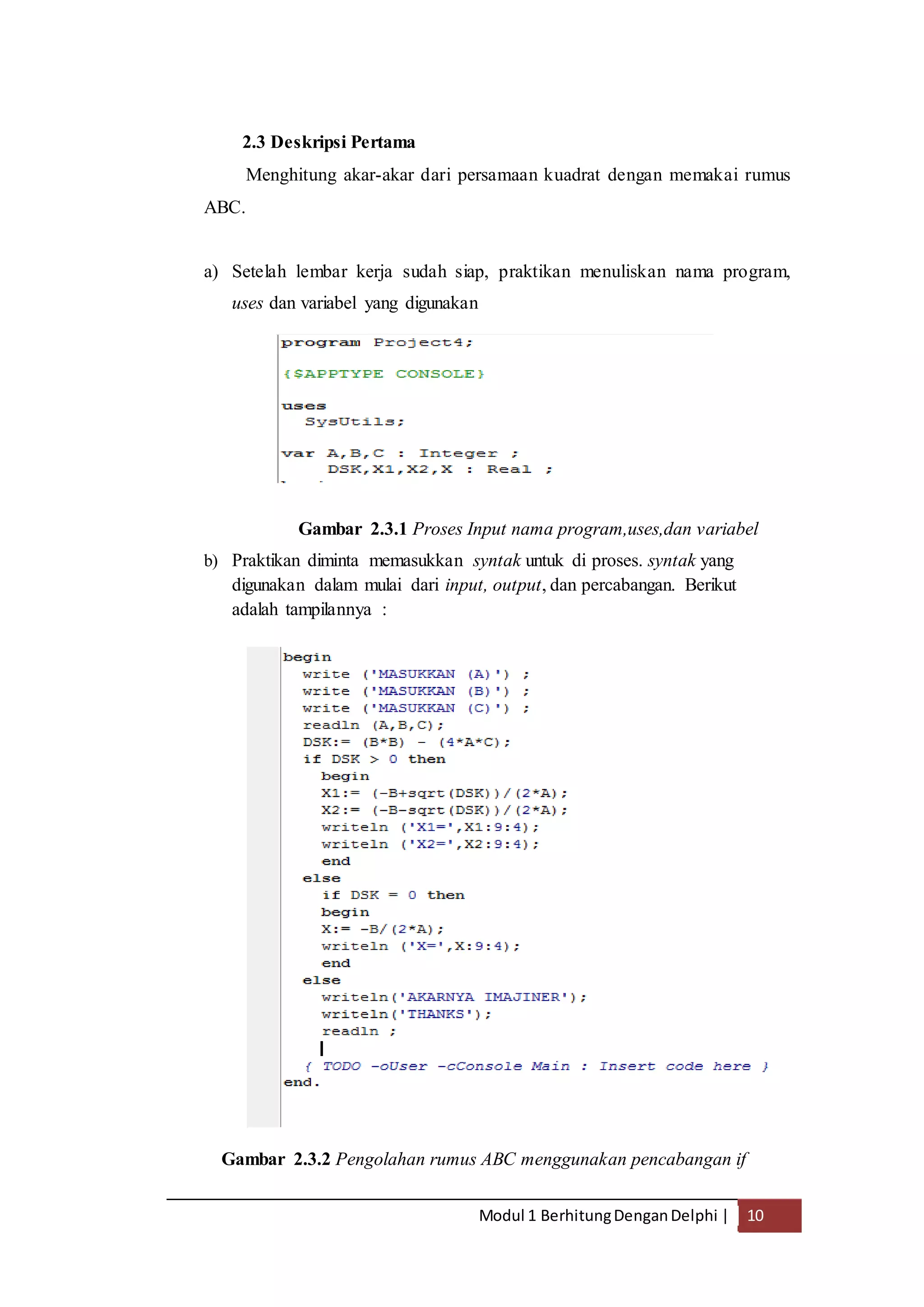 Laporan Praktikum Algoritma Pemrograman Modul I | PDF