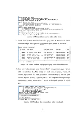 Laporan Praktikum Basis Data Modul II-Primary Key | PDF