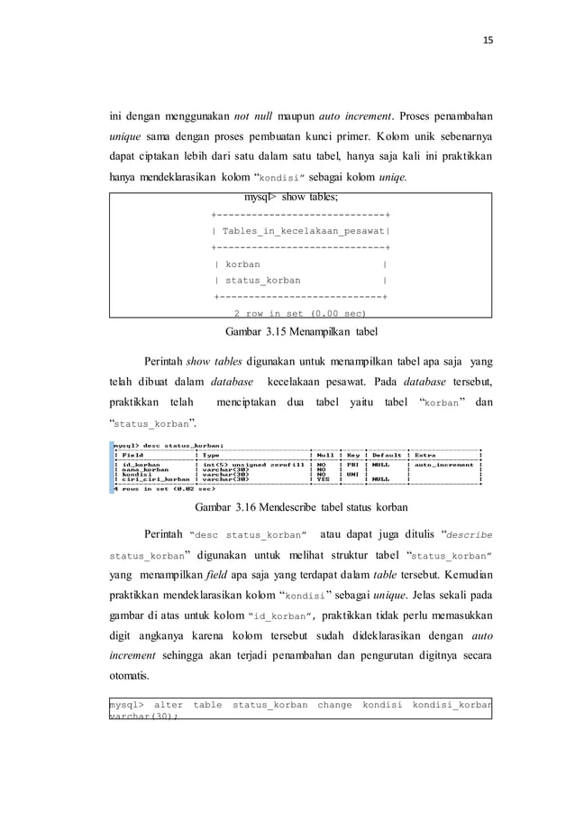 Laporan Praktikum Basis Data Modul III-Manipulasi Data | DOCX