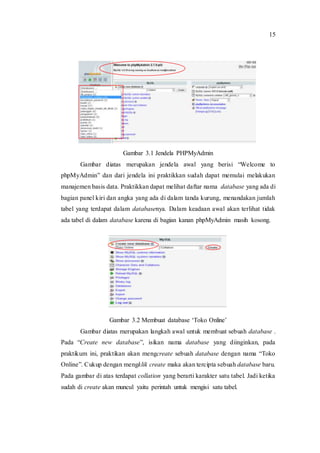 Laporan Praktikum Basis Data Modul IV-Membuat Database Pada PHPMYADMIN | DOCX