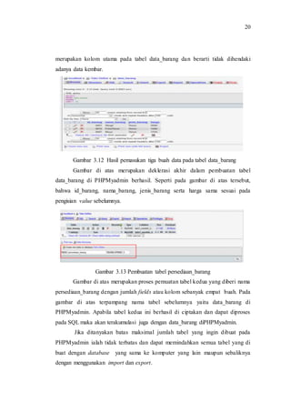 Laporan Praktikum Basis Data Modul IV-Membuat Database Pada PHPMYADMIN | DOCX