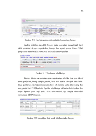 Laporan Praktikum Basis Data Modul IV-Membuat Database Pada PHPMYADMIN | DOCX