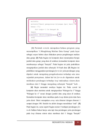 Laporan Praktikum Algoritma Pemrograman Modul V-Menghitung Median | PDF