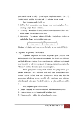 Laporan Praktikum Algoritma Pemrograman Modul V-Menghitung Median | PDF