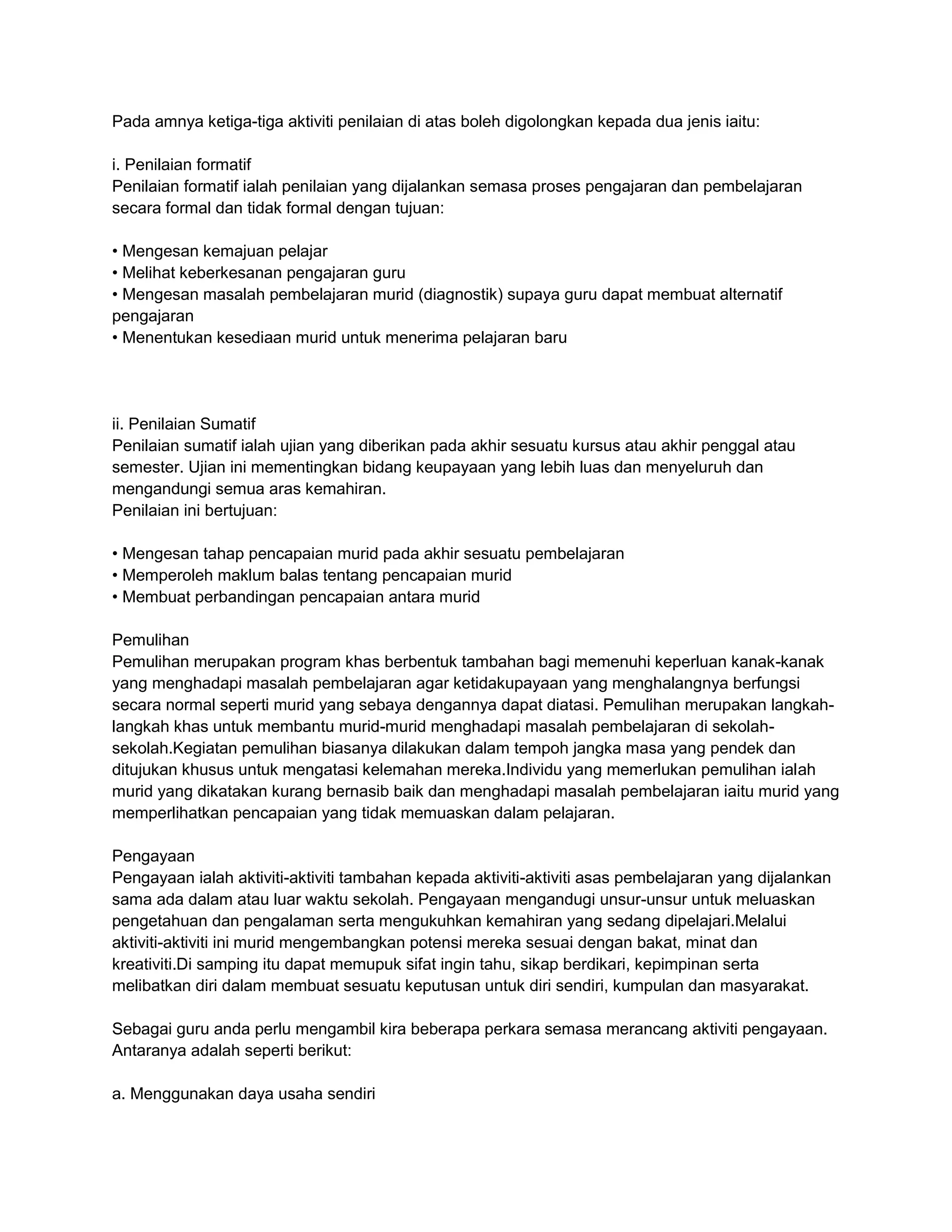 Isi asgmt pemulihan dan pengayaan | PDF