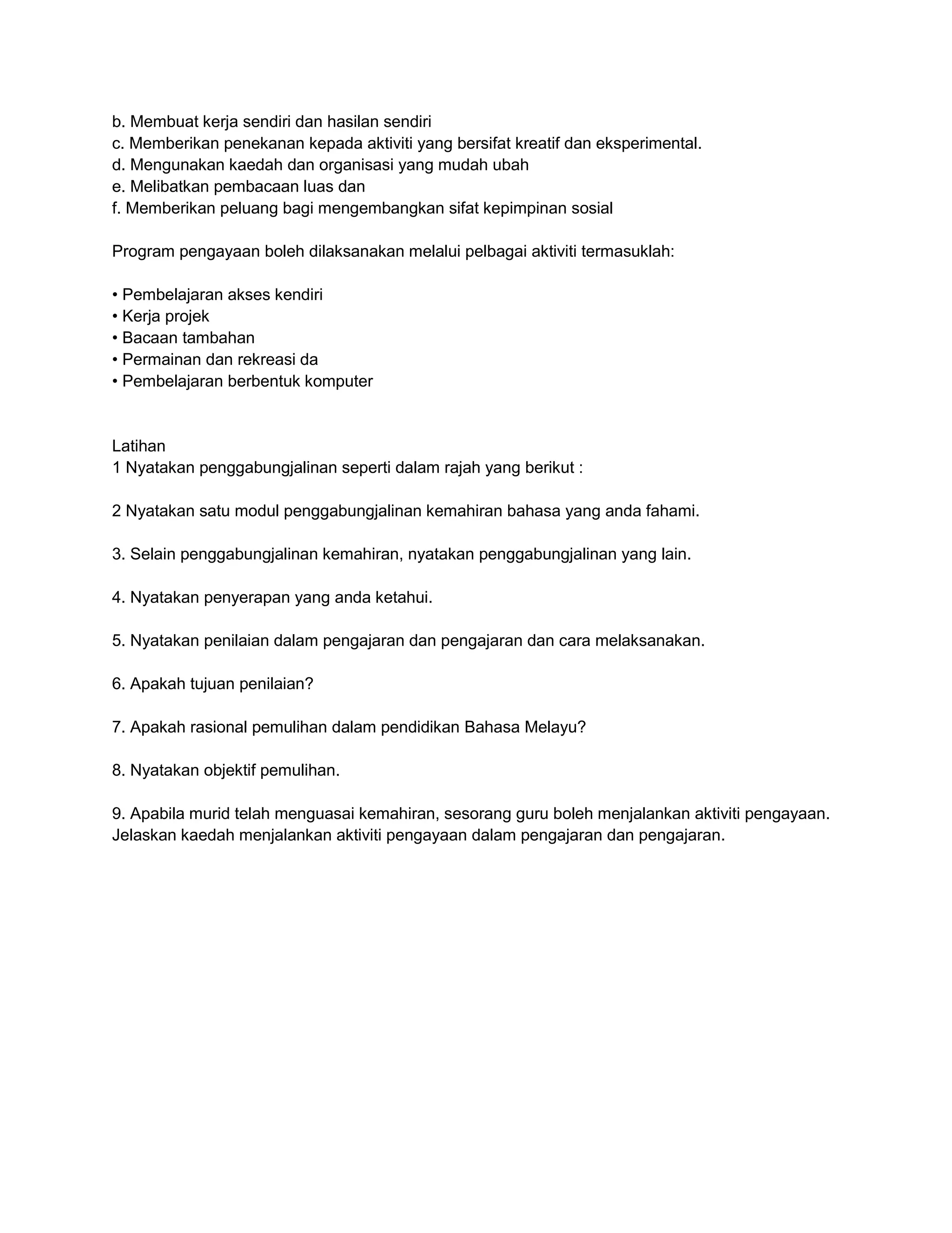 Isi asgmt pemulihan dan pengayaan | PDF