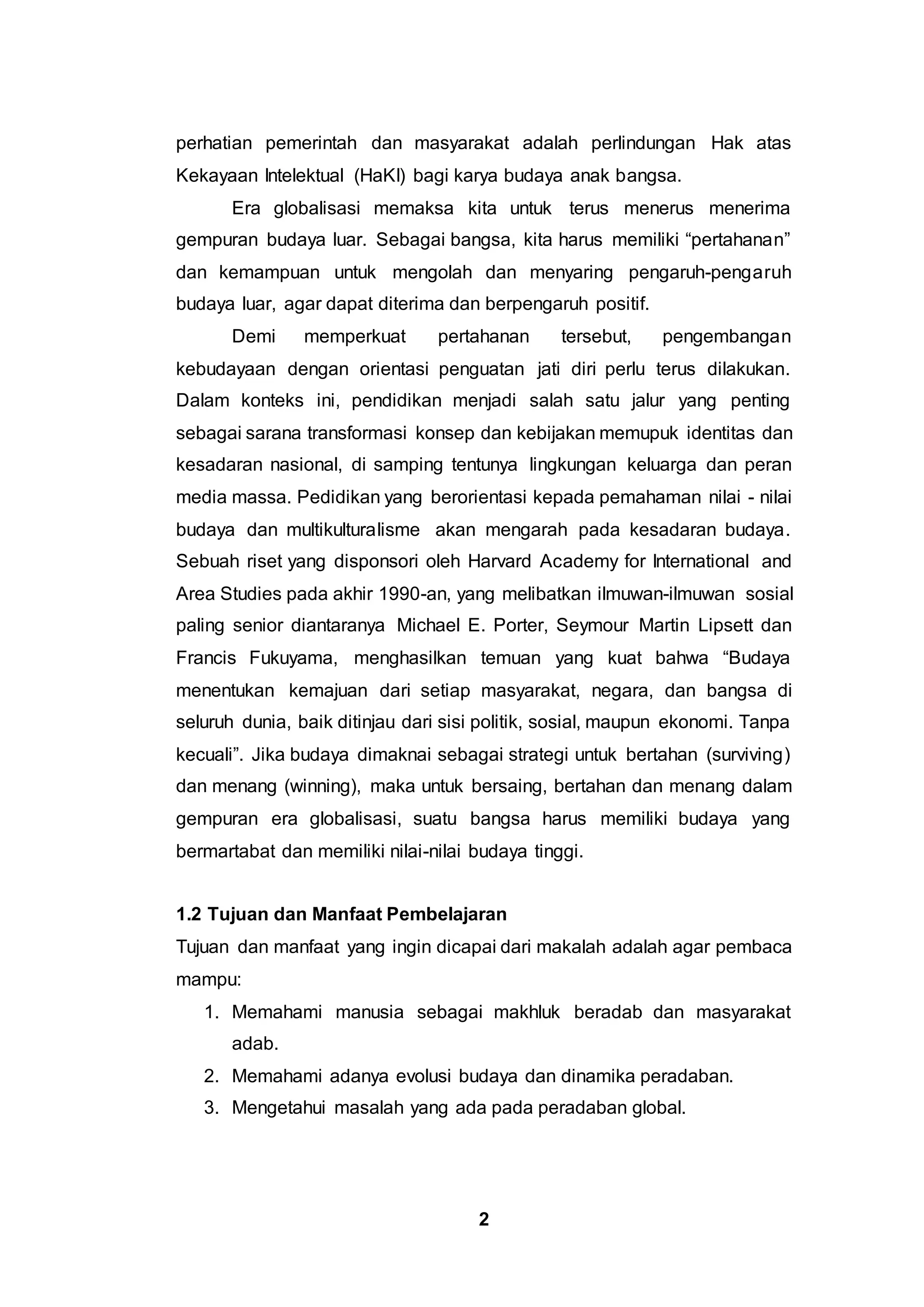 manusia sebagai makhluk beradab dan masyarakat adab. | DOCX