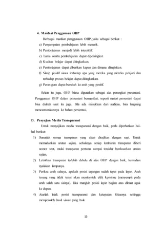 Pemanfaatan Media Non-Cetak Berupa Transparansi Audio | DOCX