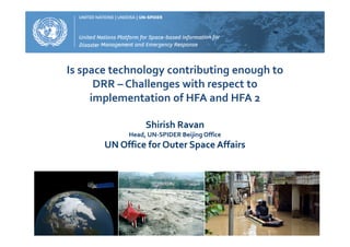 Is Space technology contributing enough to Disaster Risk Reduction? | PDF