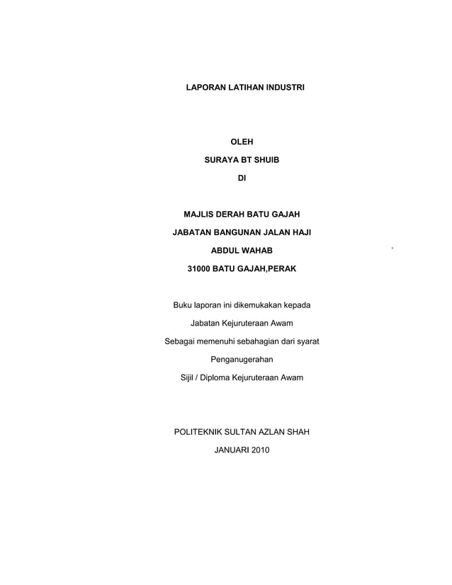 report latihan Idustri politeknik ( PSAS ) | PDF