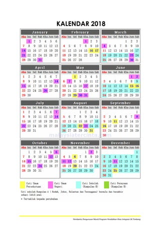 Isi kandungan Buku Catatan Tugasan Harian PPKI 2018 | DOC