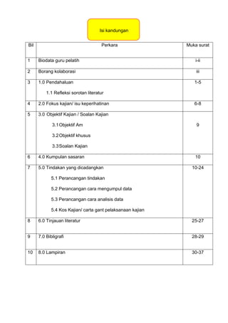 Isi kandungan proposal | DOCX