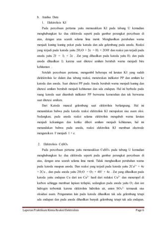 laporan kimia elektrolisis | DOCX