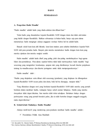 Hadits Maudhu' | DOCX