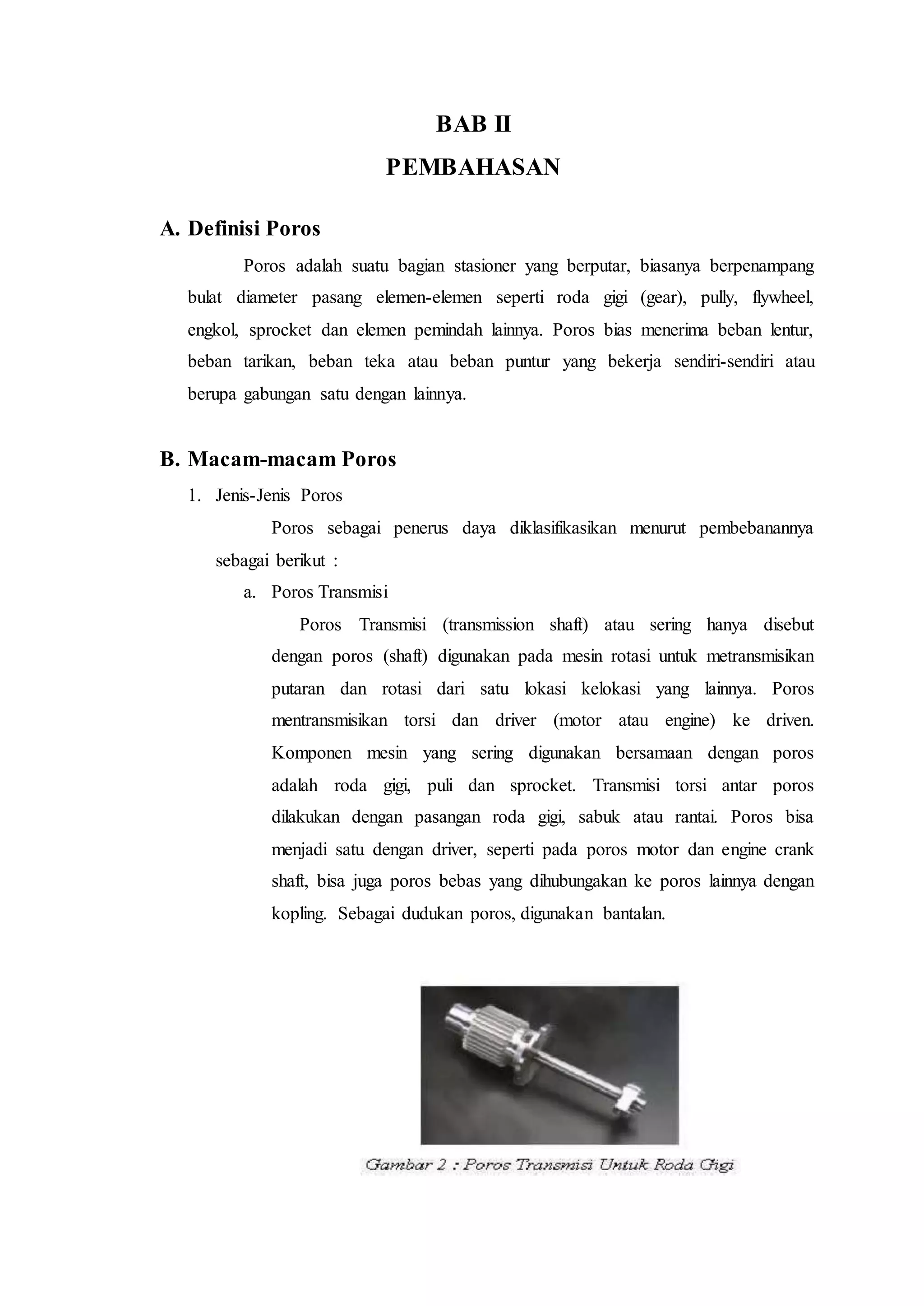 Makalah Poros dan Pasak | DOCX
