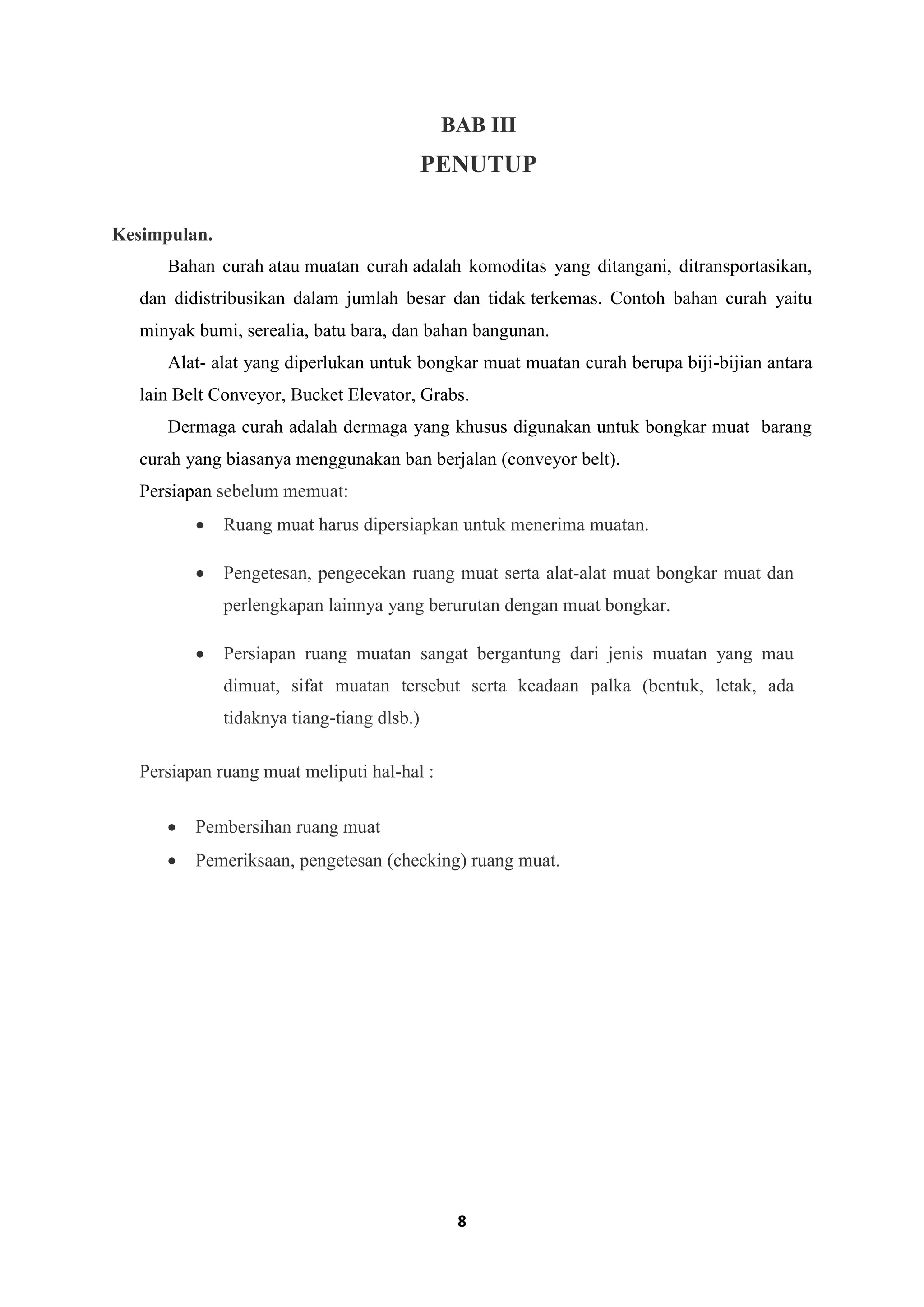 penanganan muatan curah biji-bijian ( bulk grain cargo) | DOCX