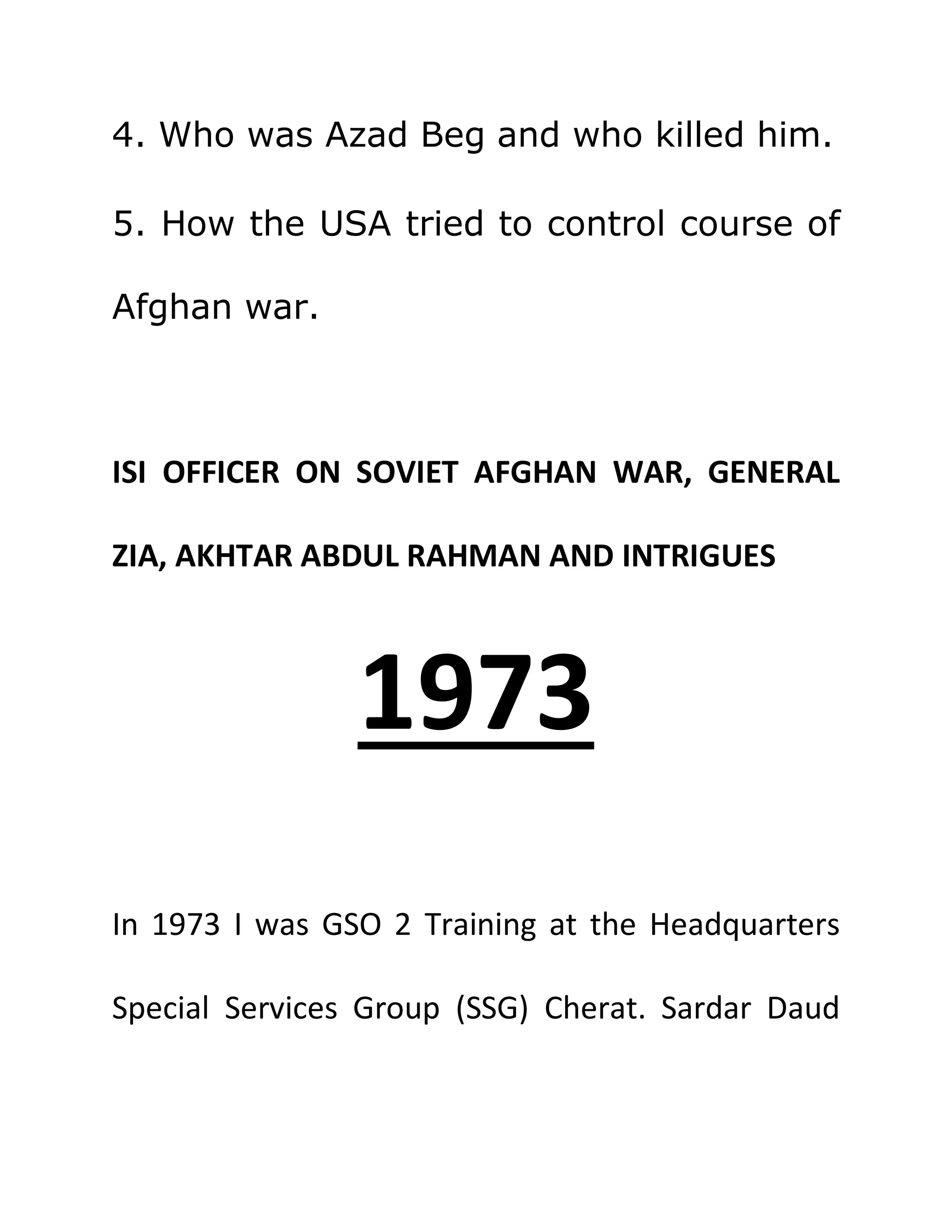 ISI OFFICER ON SOVIET AFGHAN WAR, GENERAL ZIA, AKHTAR ABDUL RAHMAN ...